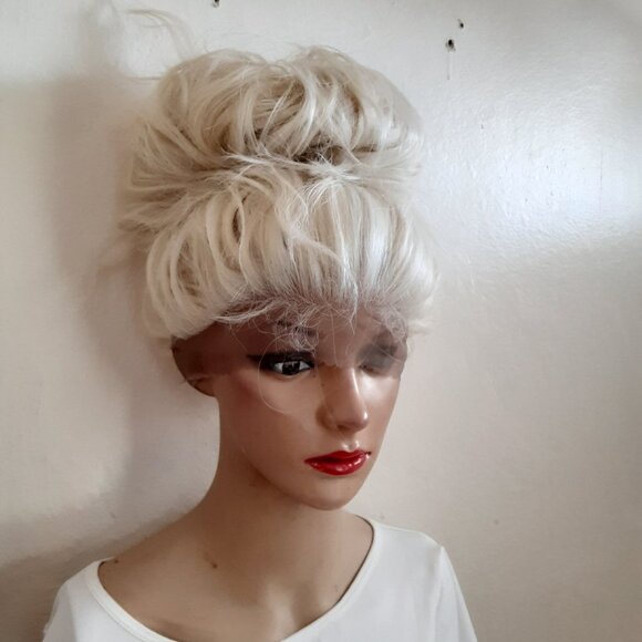 Hair | Updo Wig Blonde 613 Wig Human Hair Blend 36 Updo Lace Front Wig ...